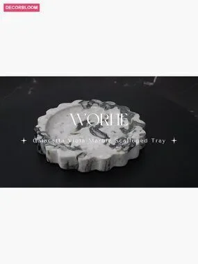 Accents | Natural Marble Scalloped Vanity Tray Stone Trinket Dish ...